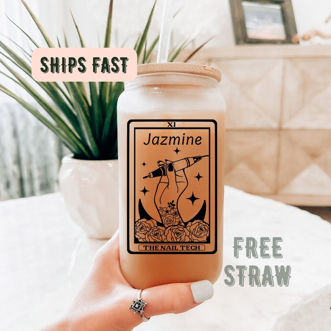 Nail Tech Ice Coffee Cup, Nail Tech Gifts, Nail Tech Glass Cup, Nail ...