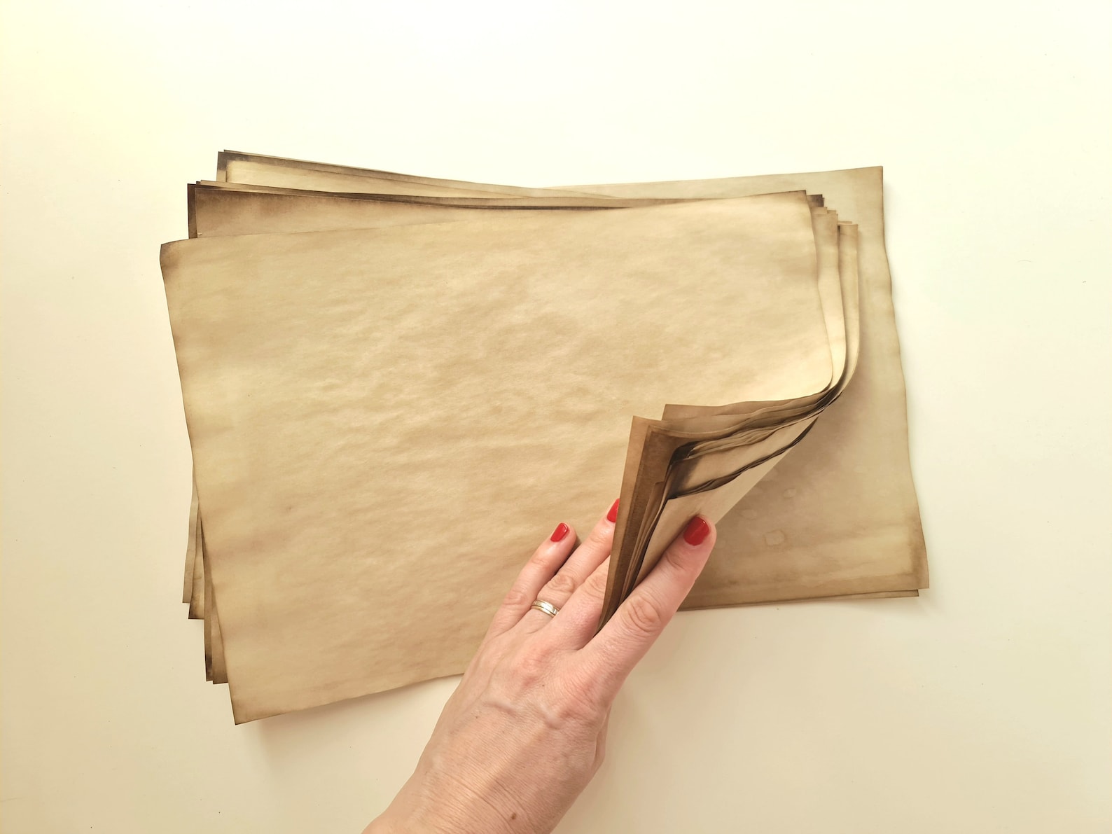 Hand Antiqued Paper, Coffee Dyed Card Stock, Aged Stationery - Etsy