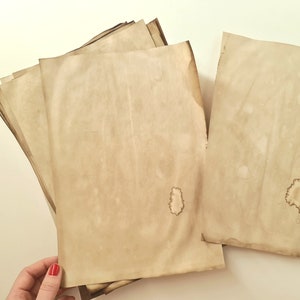 Paper for Correspondence, Custom Aged Card Stock Paper, Hand Antiqued ...