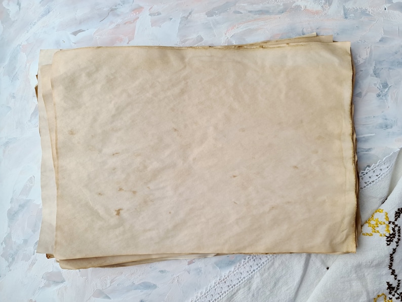 Hand Antiqued Aged Paper, Coffee Dyed, Perforated Card Stock (50 Sheets ...