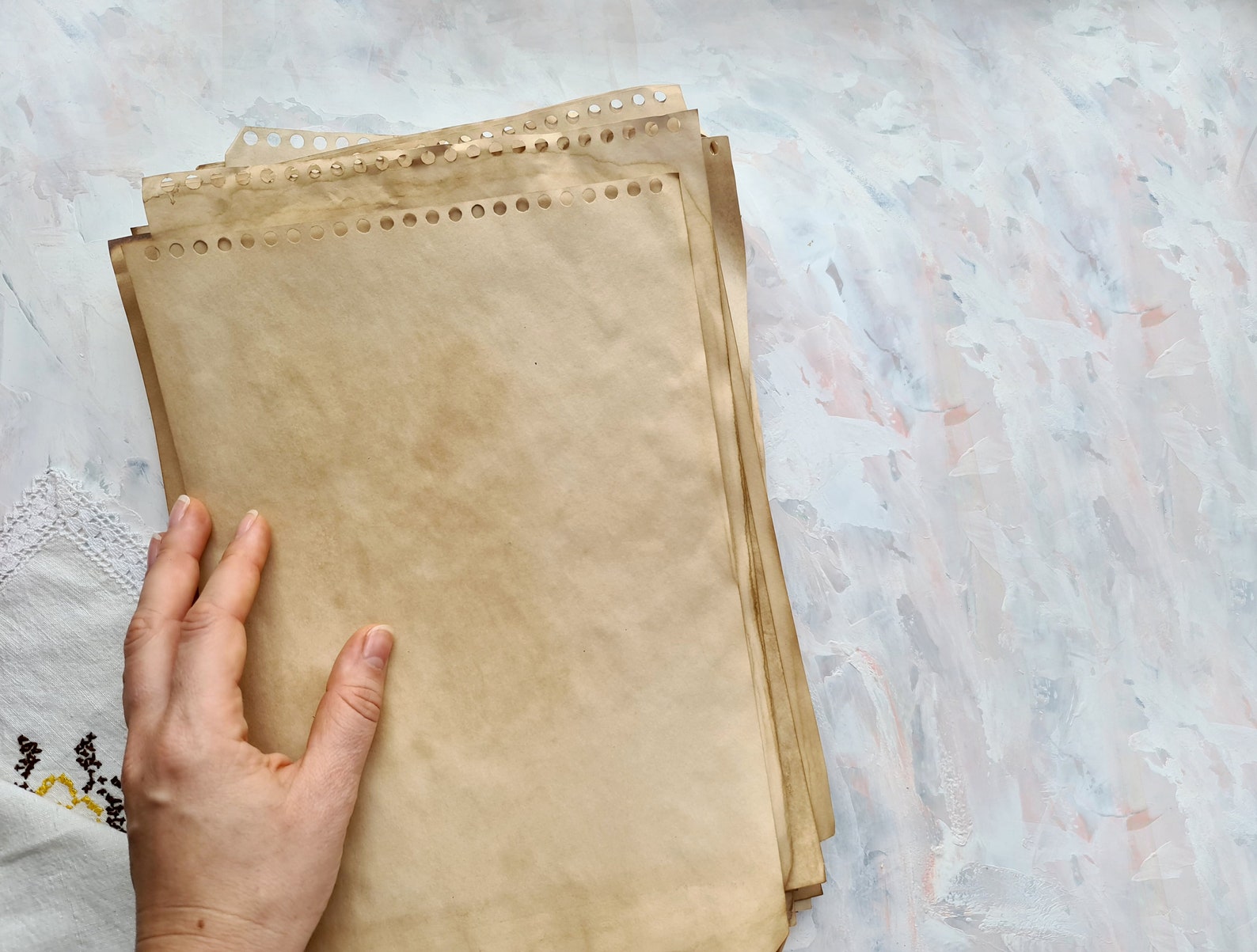 Paper for Correspondence, Custom Aged Card Stock Paper, Hand Antiqued ...