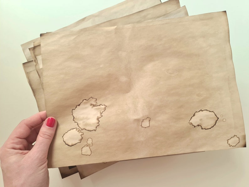 Hand Antiqued Paper, Coffee Dyed Card Stock, Aged Stationery - Etsy