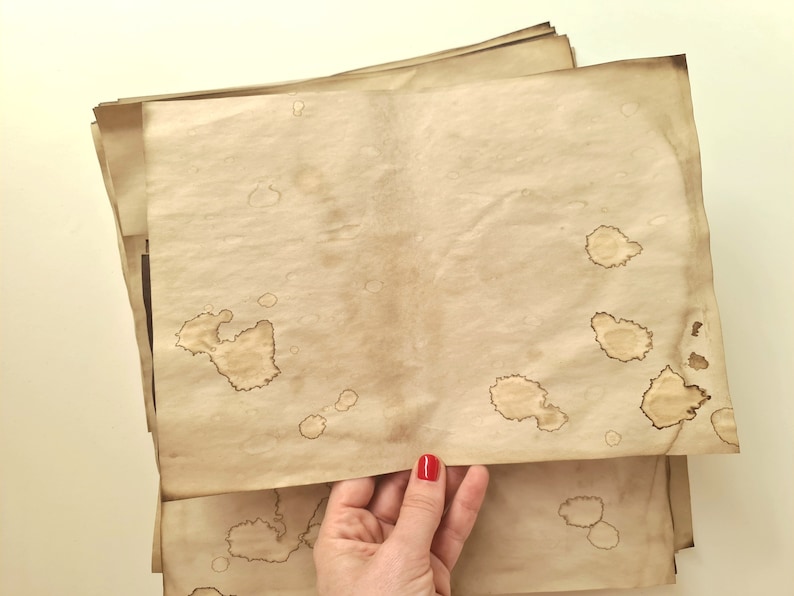 Paper for Correspondence, Custom Aged Card Stock Paper, Hand Antiqued ...