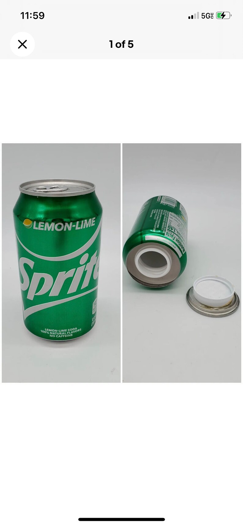 Sprite Soda Can Diversion Safe Stash Can hidden Storage Compartment - Etsy