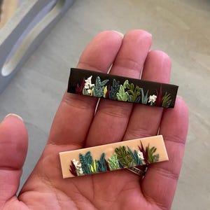 Handcrafted Polymer Clay Hair Barrettes - Assorted Foliage - Floral ...