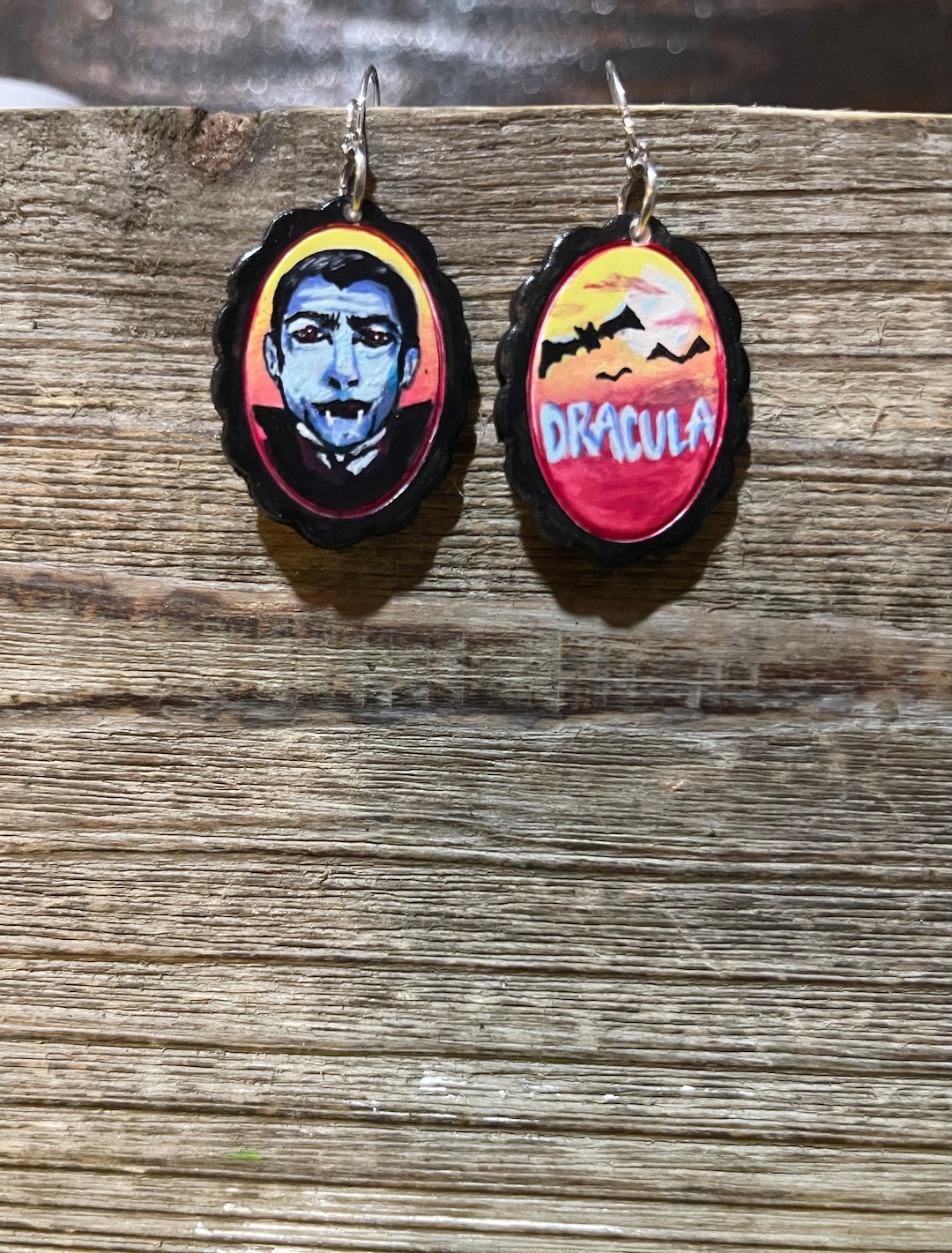 Dracula - Polymer Clay Oval Shaped Frames With Hand Painted Acrylic ...
