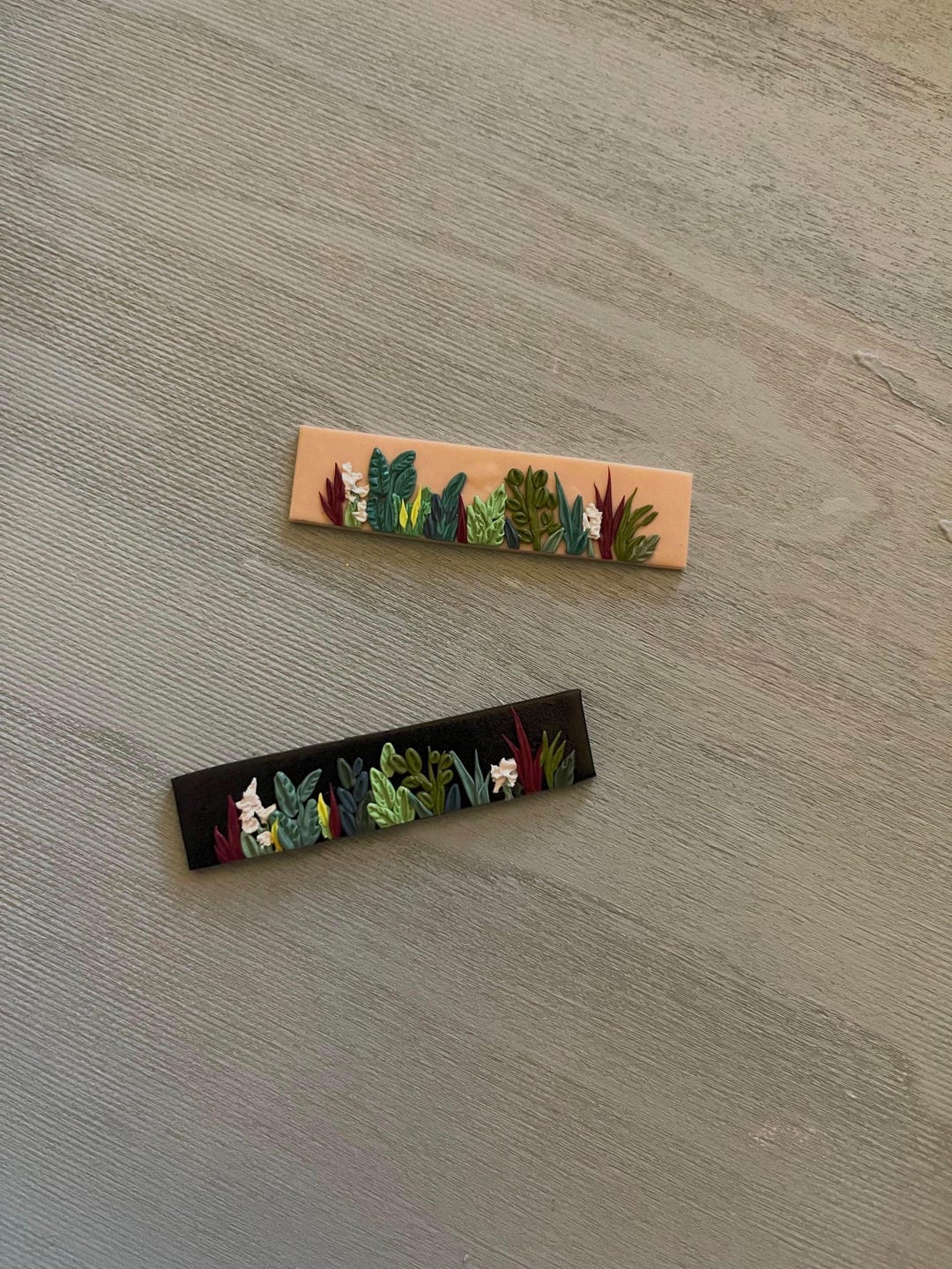 Handcrafted Polymer Clay Hair Barrettes - Assorted Foliage - Floral ...