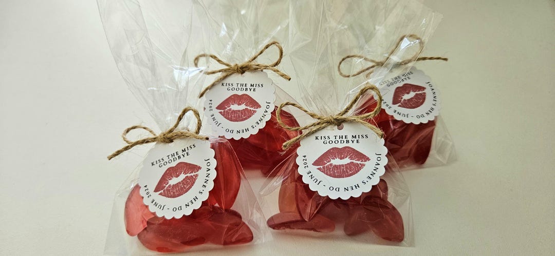 Hen Party Favour Tags, Hen Party Sweet Favours, Kiss the Miss Goodbye ...
