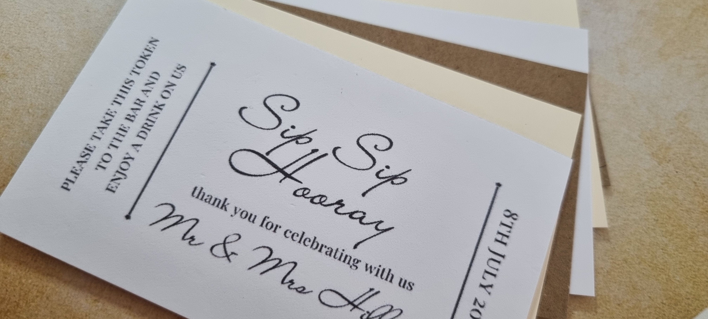Wedding Drink Tokens Personalised Wedding Drink Tokens Drink Voucher ...