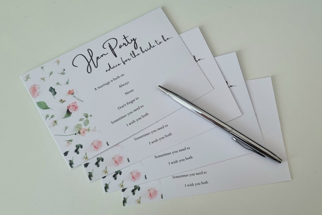 Hen Party Advice for the Bride to Be Card Marriage Wish Always - Etsy UK