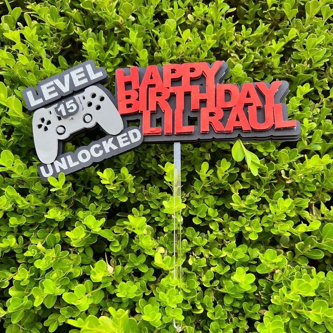 Gamer Themed Cake Topper - Etsy