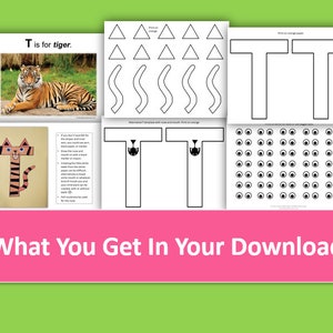 Letter T Tiger Printable for Classroom - Cut and Paste Alphabet Craft ...