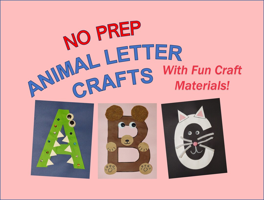 Alphabet Animal Letter Crafts - Fine Motor Preschool Kindergarten 1st ...