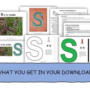 Letter S Snake Printable - Color in or Print in Color - Cut and Paste ...