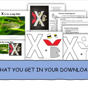 Letter X X-ray Fish Craft Printable: Alphabet Phonics (digital Download ...