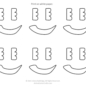 Letter E Elephant Printable for Classroom - Cut and Paste Alphabet ...