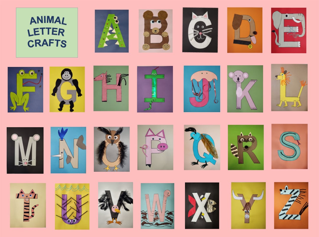 Animal Letter Crafts, Pick the One You Want - Etsy