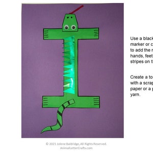 Letter I Iguana Printable for Classroom - Cut and Paste Alphabet Craft ...