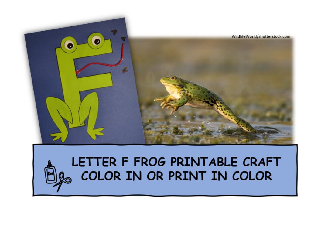 Letter F Frog Craft: Printable Alphabet Activity (digital Download ...