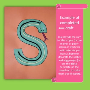Letter S Snake Craft: Cut & Paste Alphabet Activity (digital Download ...