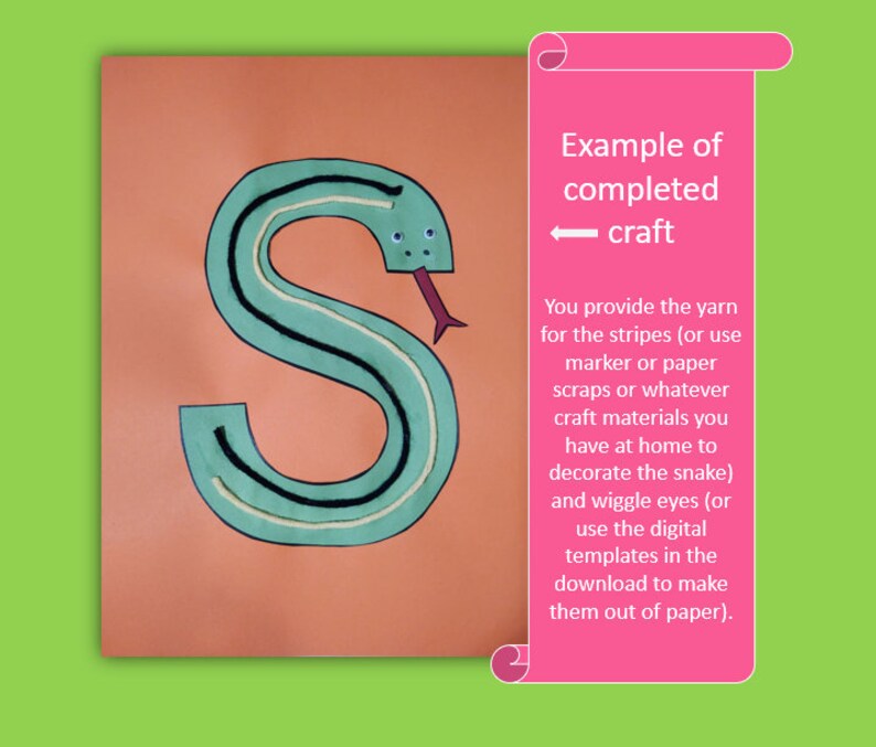 Letter S Snake Printable for Classroom - Cut and Paste Alphabet Craft ...
