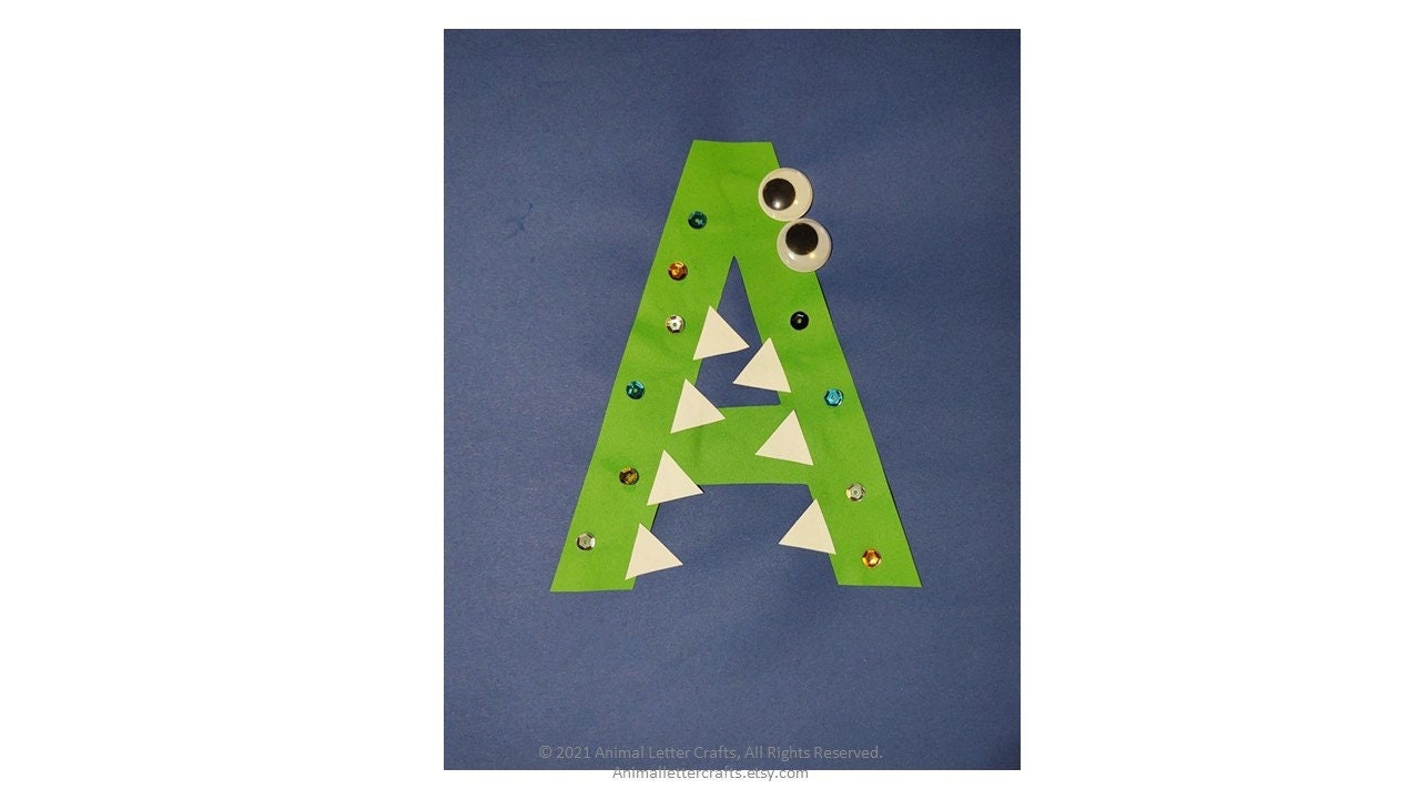 Letter A Alligator Animal Letter Craft Printable Phonics and Fine Motor ...