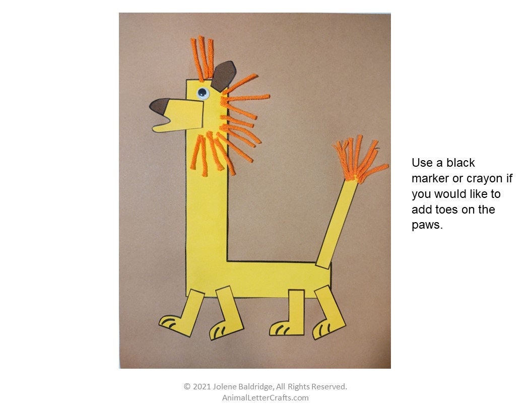 Letter L Lion Printable for Classroom Cut and Paste Alphabet Craft ...