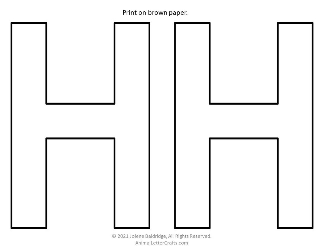 Letter H Horse Printable for Classroom - Cut and Paste Alphabet Craft ...