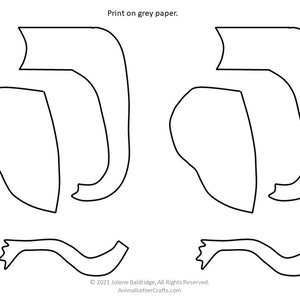 Letter E Elephant Printable for Classroom - Cut and Paste Alphabet ...