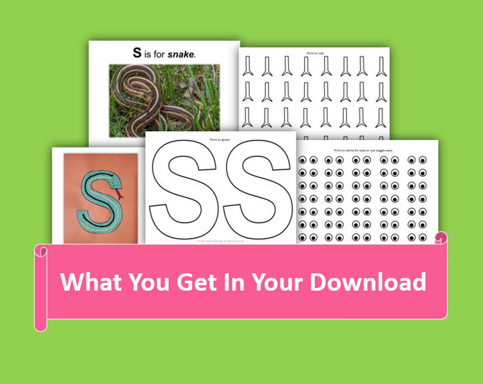 Letter S Snake Craft: Cut & Paste Alphabet Activity (digital Download ...