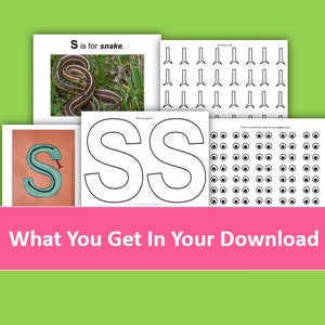 Letter S Snake Craft: Cut & Paste Alphabet Activity (digital Download ...