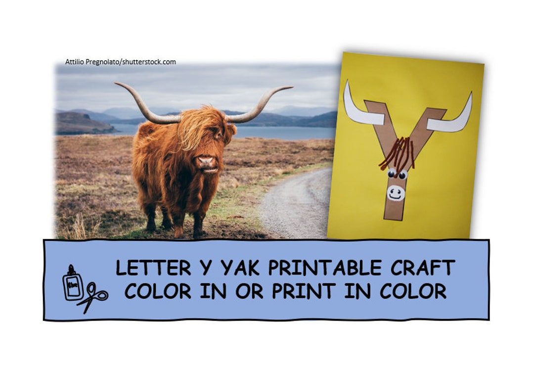 Letter Y Yak Craft Printable: Alphabet Fine Motor Activity (digital ...