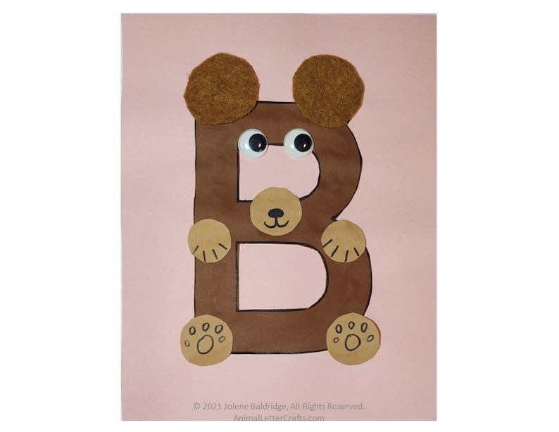 Letter B Bear Craft Printable: Phonics Activity (digital Download) - Etsy