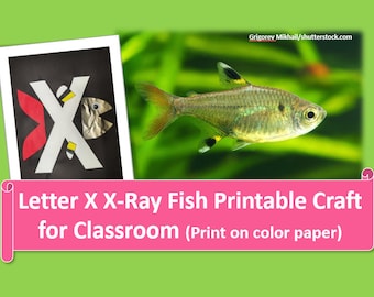 Letter X X-ray Fish Printable - Color in or Print in Color -cut and ...