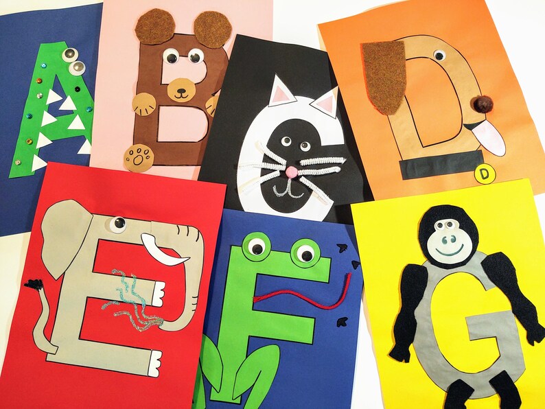Animal Alphabet Crafts Kit: Preschool Fine Motor Skills Activity - Etsy