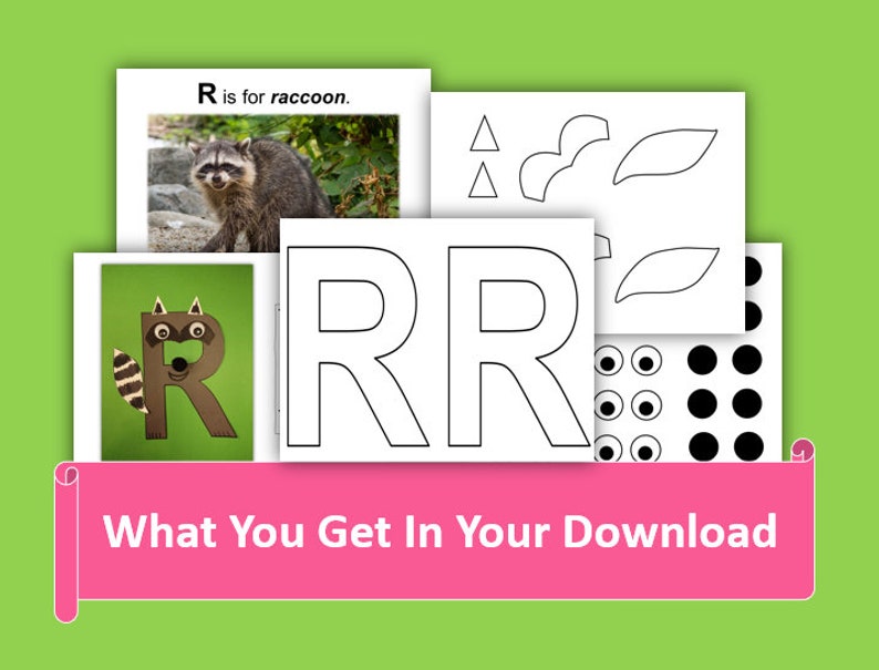 Letter R Raccoon Craft: Cut & Paste Alphabet (digital Download) - Etsy