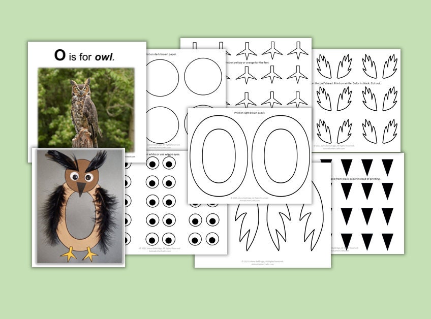 Letter O Owl Craft: Cut & Paste Alphabet Activity (digital Download) - Etsy