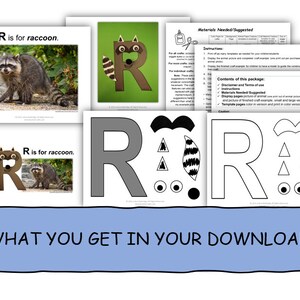 Letter R Raccoon Craft: Alphabet Printable (digital Download) - Etsy