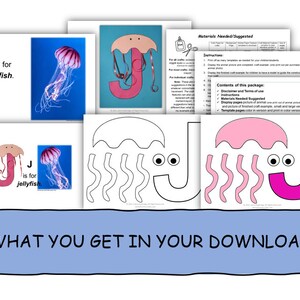 Letter J Jellyfish Printable - Color in or Print in Color - Cut and ...