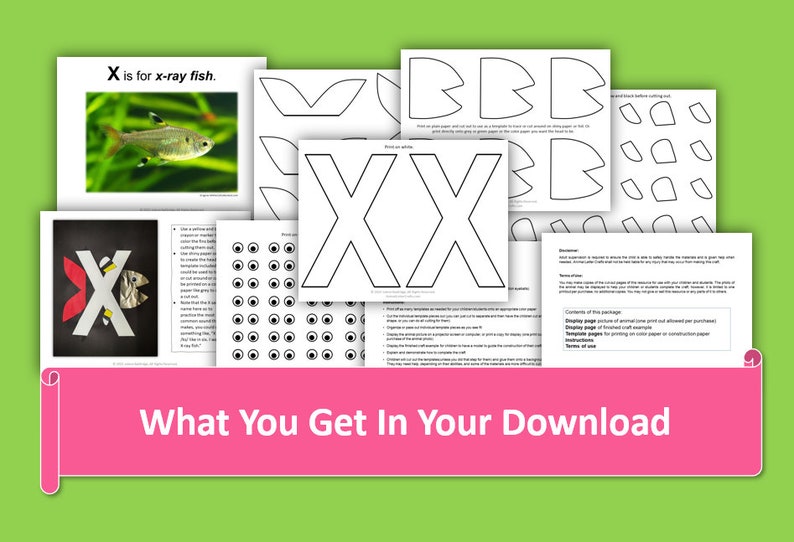 Letter X X-ray Fish Printable for Class - Cut and Paste Alphabet Craft ...