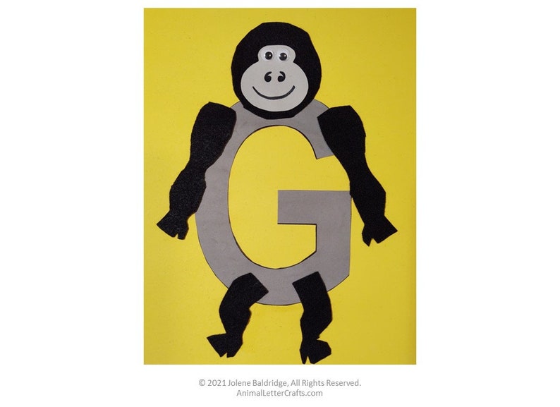 Letter G Gorilla Craft: Cut & Paste Alphabet Activity (digital Download ...