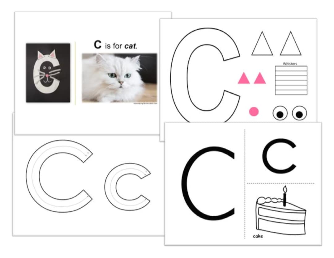 Letter C Craft Printables: Cut & Paste Alphabet Activity (digital ...