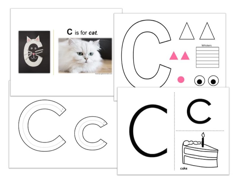 Letter C Craft Printables: Cut & Paste Alphabet Activity (digital ...