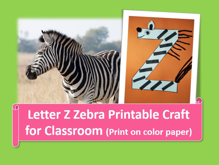 Letter Z Zebra Printable for Classroom - Cut and Paste Alphabet Craft ...