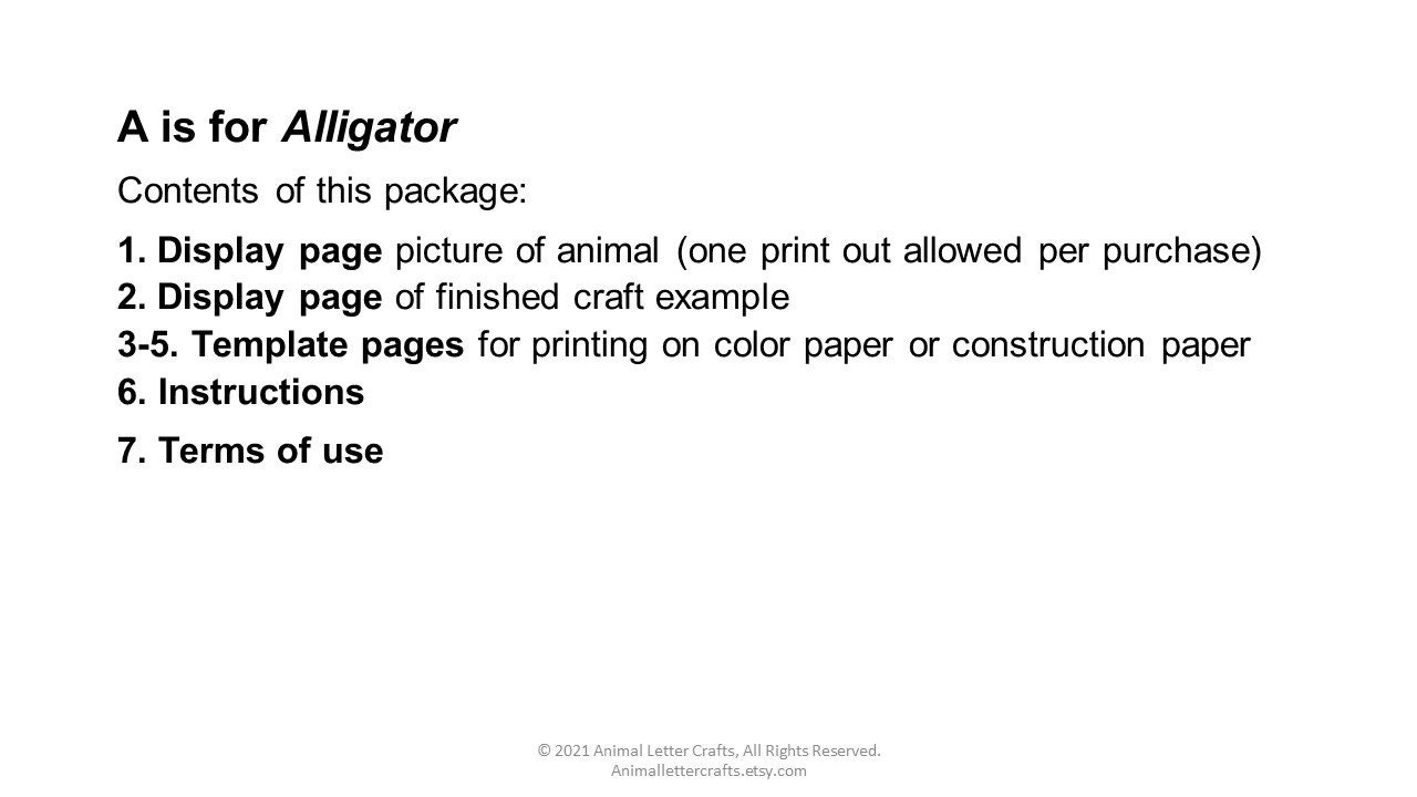 Letter A Alligator Animal Letter Craft Printable Phonics and Fine Motor ...