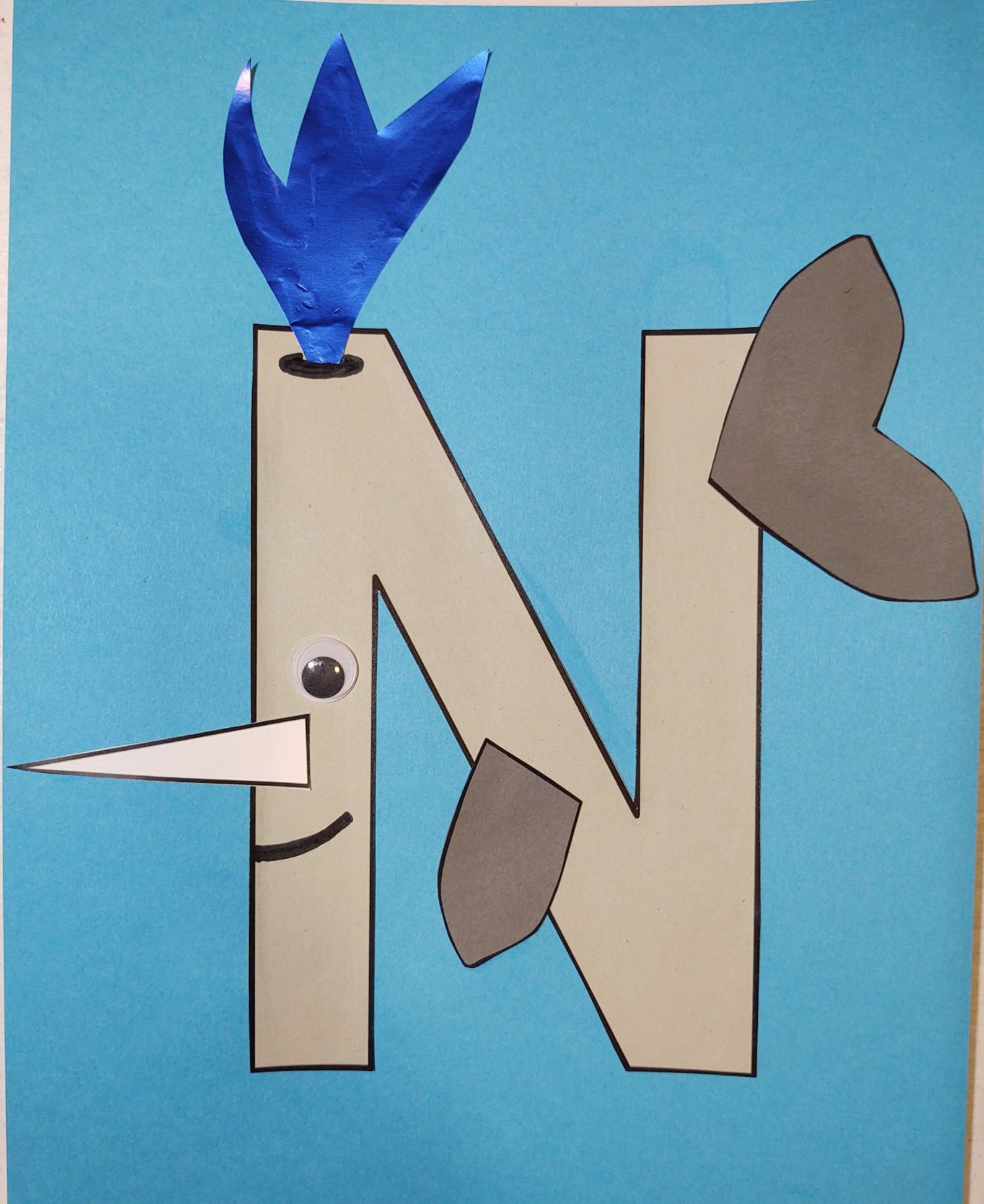 Letter N Narwhal Printable for Classroom - Cut and Paste Alphabet Craft ...