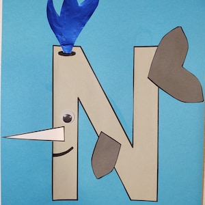 Letter N Narwhal Printable for Classroom - Cut and Paste Alphabet Craft ...