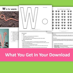 Letter W Worm Printable for Classroom - Cut and Paste Alphabet Craft ...
