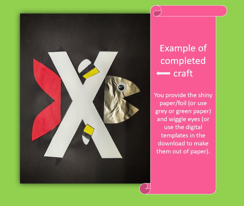 Letter X X-ray Fish Printable for Class - Cut and Paste Alphabet Craft ...
