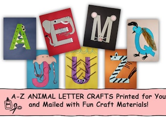 A-Z Animal Alphabet Crafts: Cut & Paste Printable (PDF Download) - Etsy
